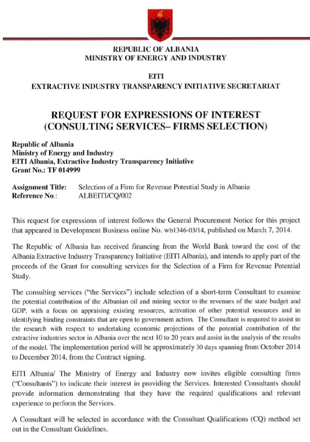 Request for expression of interest (Consulting Services – Firms ...